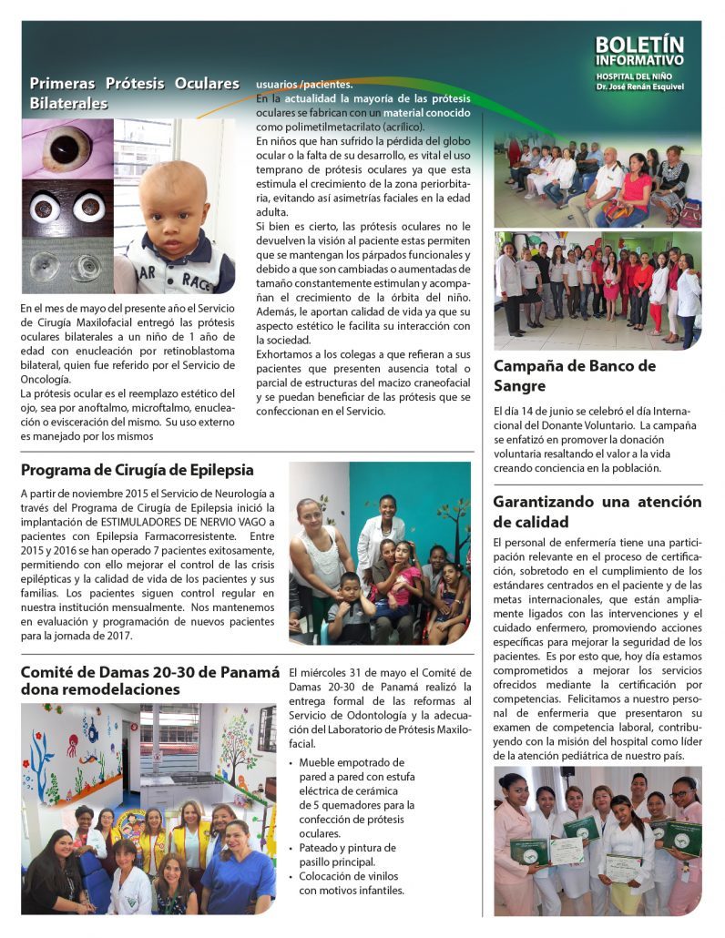 Boletines Informativos – Hospital del Niño Dr. José Renán Esquivel